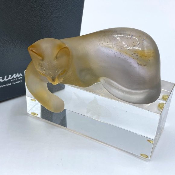 Daum | Art | Daum Crystal Cat Ambergrey Woriginal Box Pr42 | Poshmark